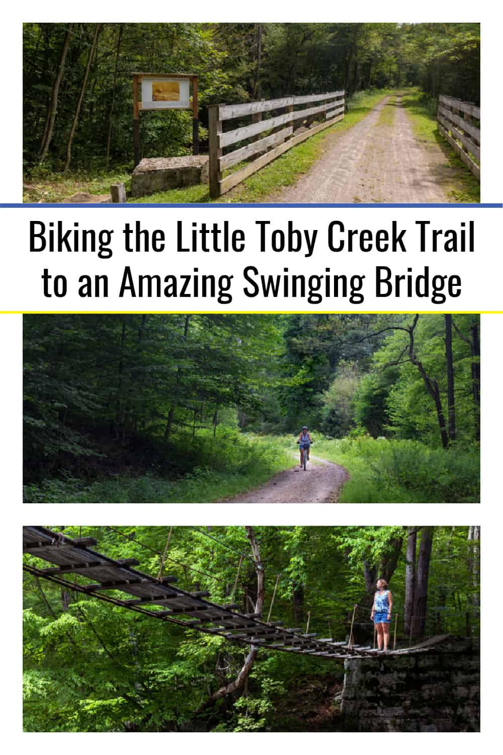 Biking the Little Toby Creek Trail to an Amazing Swinging Bridge ...