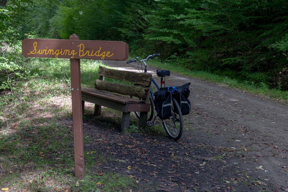 Biking the Little Toby Creek Trail to an Amazing Swinging Bridge ...
